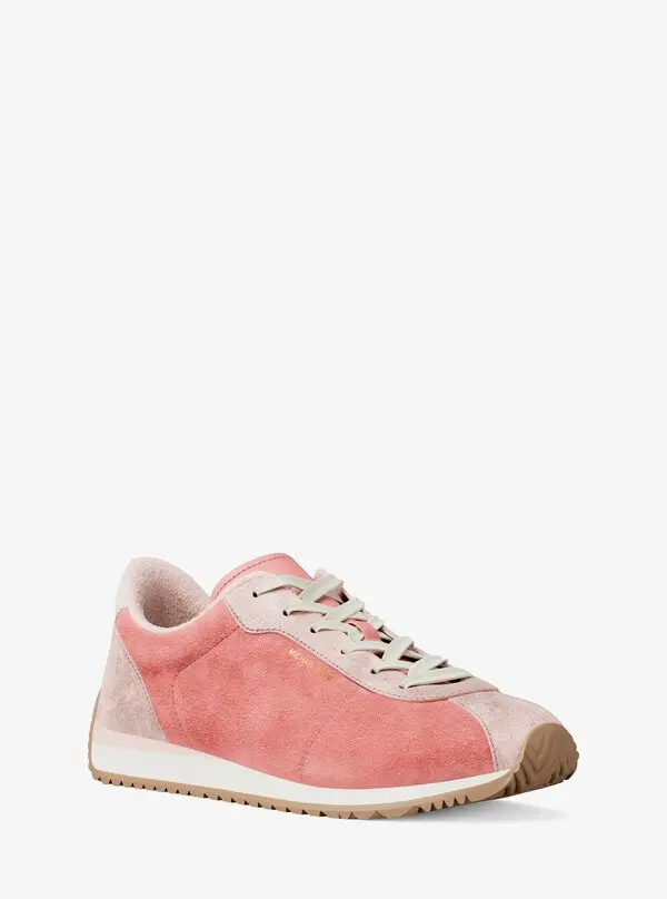 Michael Kors Rhodes Color-block Suede Trainers - Pink