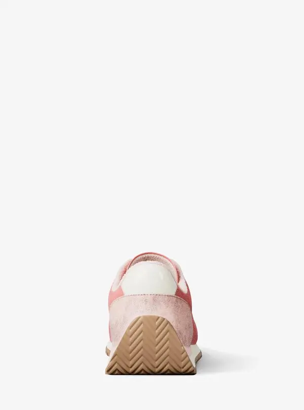 Michael Kors Rhodes Color-block Suede Trainers - Pink