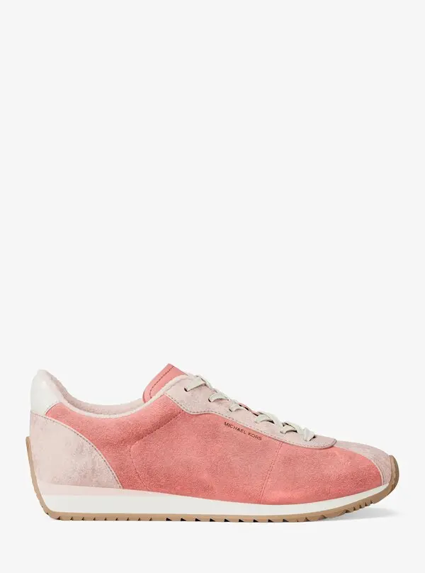 Michael Kors Rhodes Color-block Suede Trainers - Pink