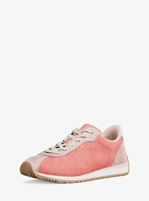 Michael Kors Rhodes Color-block Suede Trainers - Pink