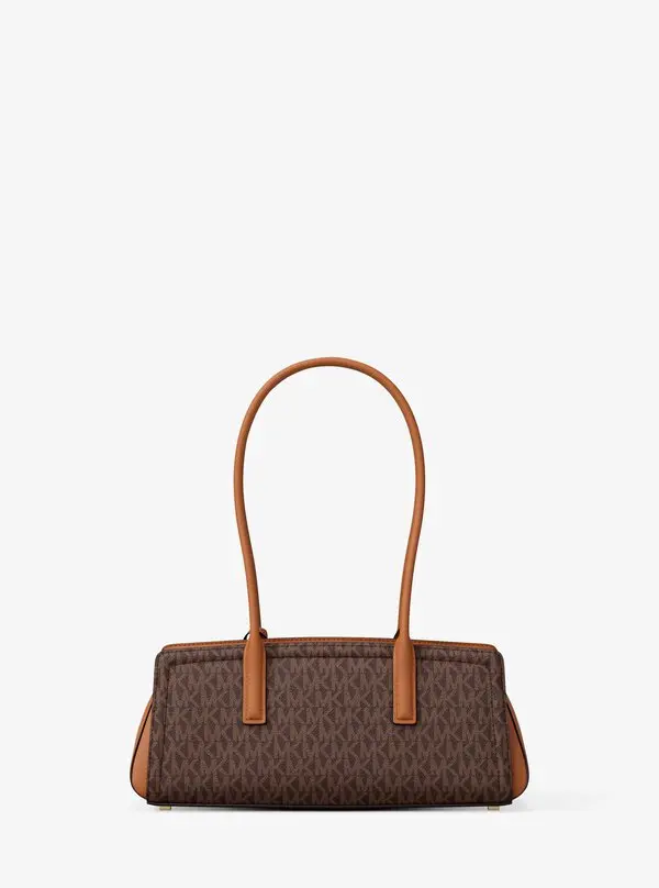 Michael Kors Laila Small Signature Logo Shoulder Bag In By - Brown