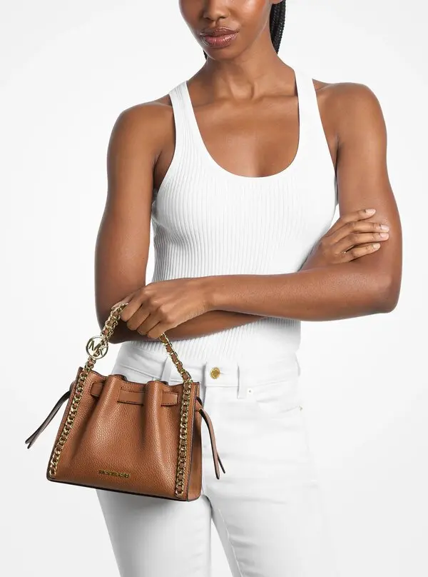 Michael Kors Mina Small Chain Crossbody Bag - Brown