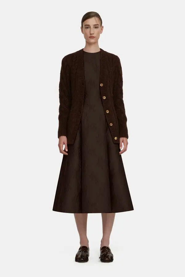 EMILIA WICKSTEAD Ross Cardigan In Chocolate Mohair