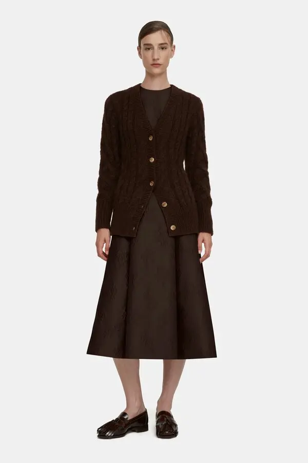 EMILIA WICKSTEAD Ross Cardigan In Chocolate Mohair