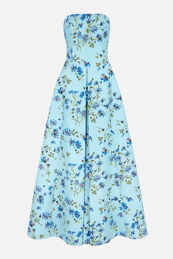 EMILIA WICKSTEAD Ragna Dress In Magnolia Taffeta Faille - Blue