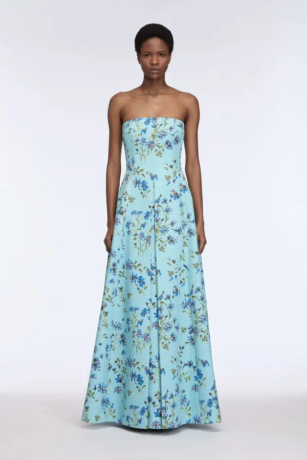 EMILIA WICKSTEAD Ragna Strapless Floral Print Maxi Dress