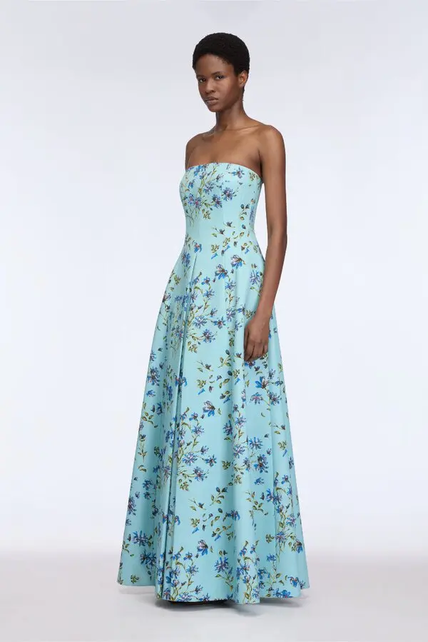 EMILIA WICKSTEAD Ragna Strapless Floral Print Maxi Dress