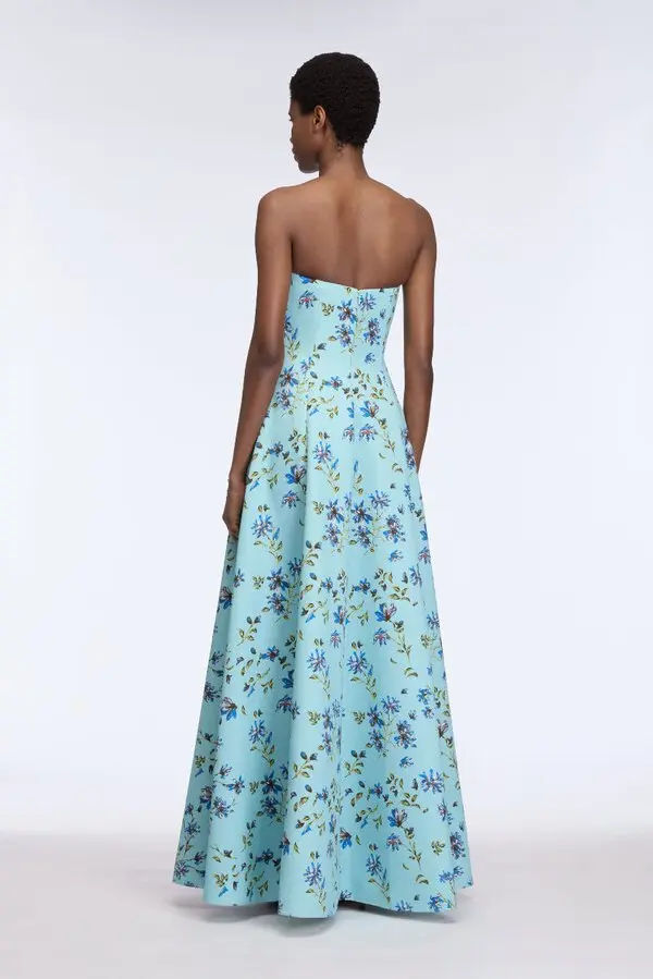EMILIA WICKSTEAD Ragna Strapless Floral Print Maxi Dress