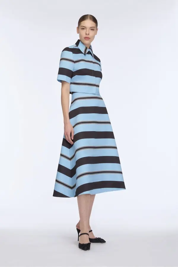 EMILIA WICKSTEAD Natalie Top In Striped Taffeta Faille