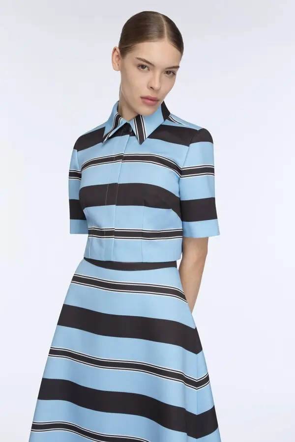 EMILIA WICKSTEAD Natalie Top In Striped Taffeta Faille