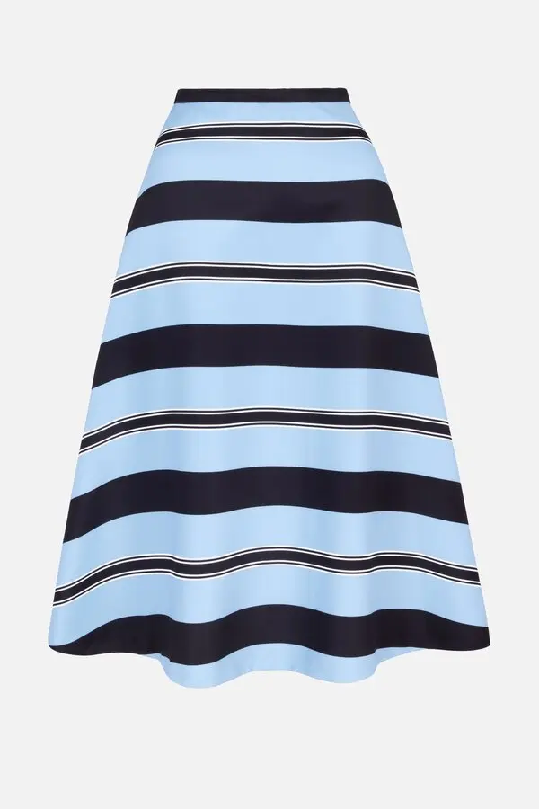 EMILIA WICKSTEAD Hallie Striped Midi Skirt - Blue