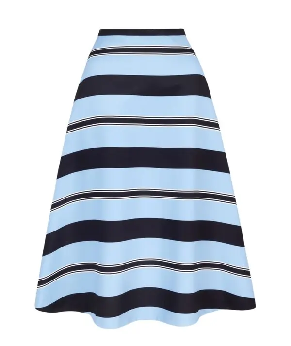 EMILIA WICKSTEAD Hallie Skirt In Striped Taffeta Faille - Blue