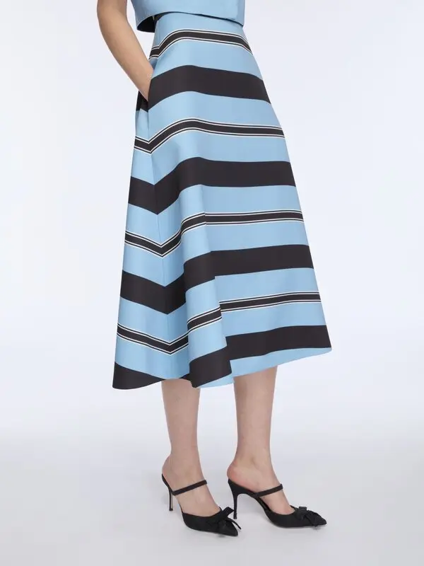 EMILIA WICKSTEAD Hallie Skirt In Striped Taffeta Faille