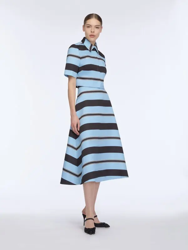 EMILIA WICKSTEAD Hallie Skirt In Striped Taffeta Faille
