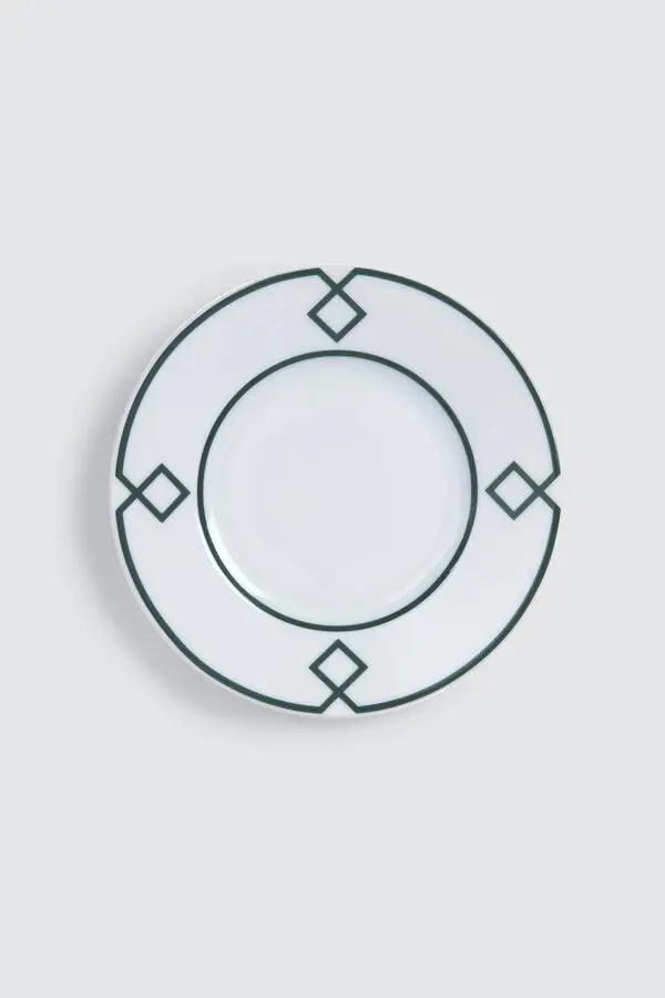 EMILIA WICKSTEAD Naples Bread Plate With Green Border - Geometric
