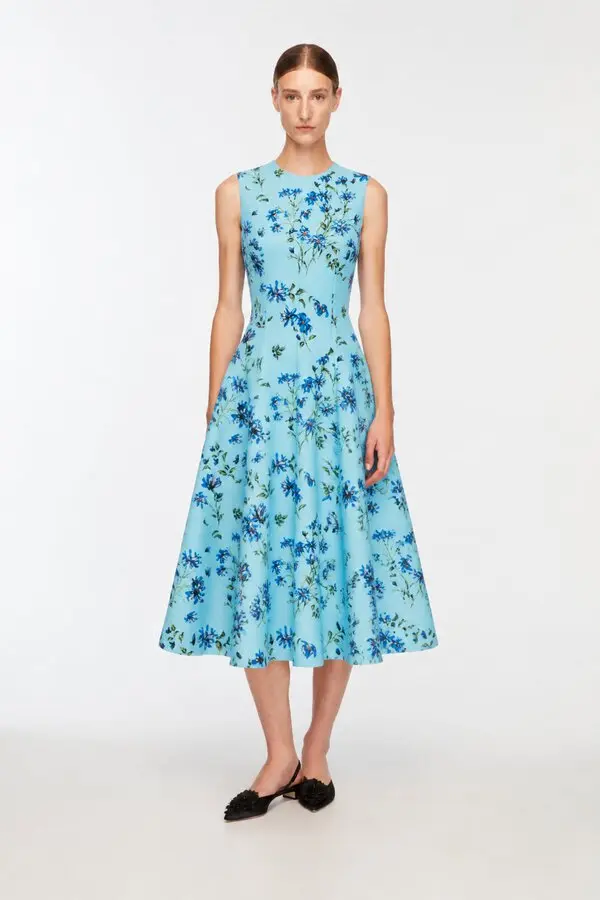 EMILIA WICKSTEAD Mara Dress In Magnolia Taffeta Faille - Blue