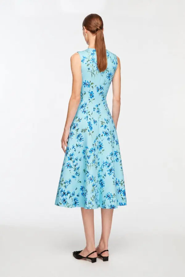 EMILIA WICKSTEAD Mara Dress In Magnolia Taffeta Faille - Blue
