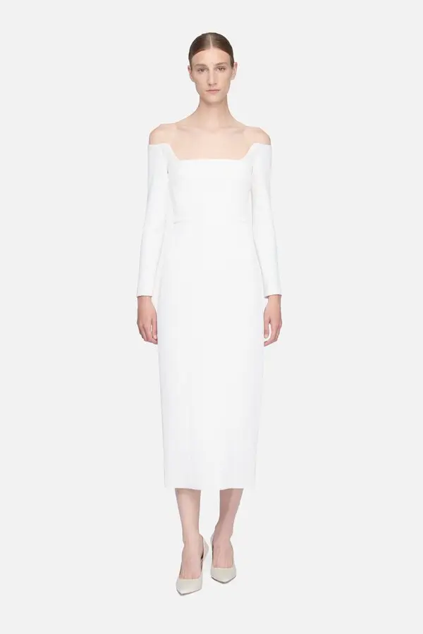 EMILIA WICKSTEAD Birch Dress In Textured Cloque - Ivory