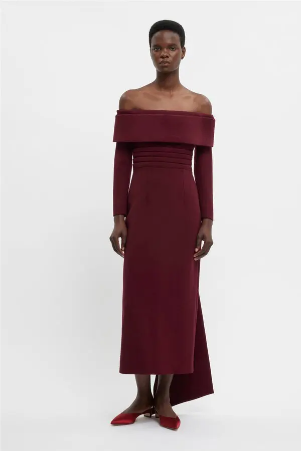 EMILIA WICKSTEAD Off-the-shoulder Maxi Dress With Train