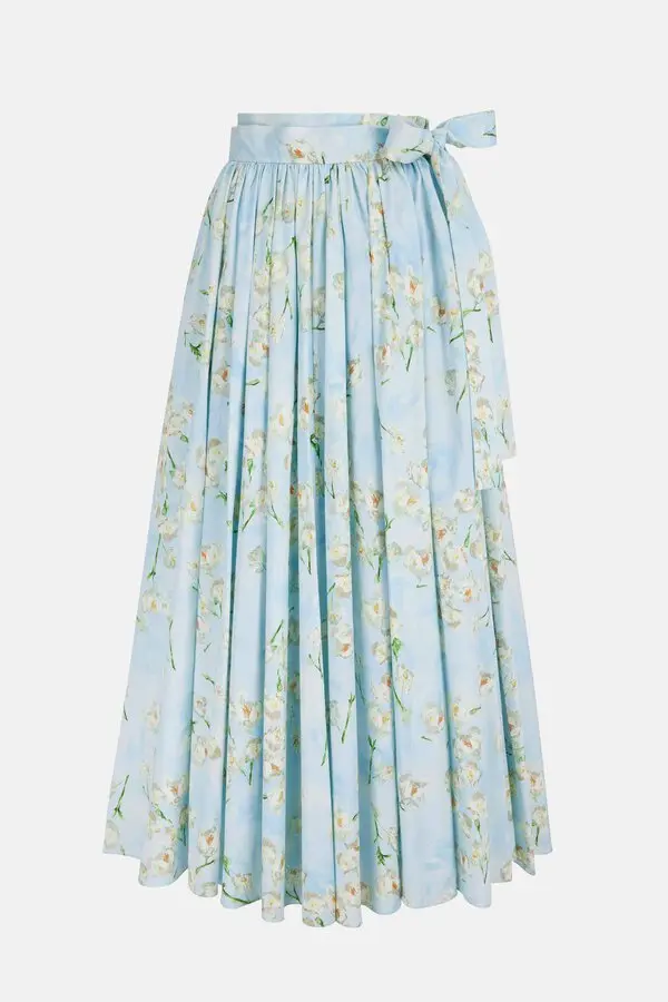 EMILIA WICKSTEAD Evelyna Skirt With Little Lillie's On Cotton - Blue