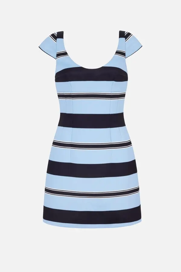 EMILIA WICKSTEAD Eloise Dress In & Black Taffeta Faille - Blue
