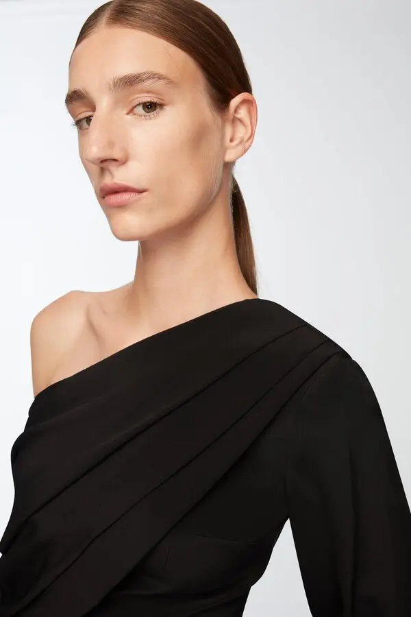 EMILIA WICKSTEAD Asymmetric One-shoulder Silk Crepe De Chine Top