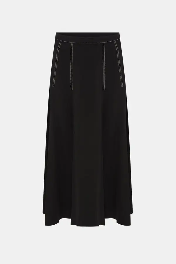 EMILIA WICKSTEAD Kensie Skirt In Silk Crepe De Chine - Black