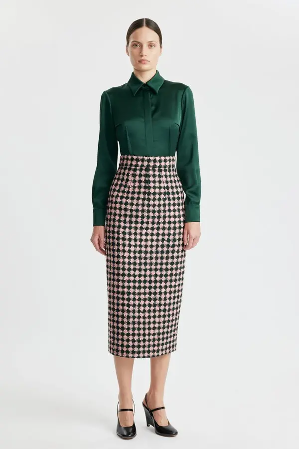 EMILIA WICKSTEAD Satin Shirt - Green