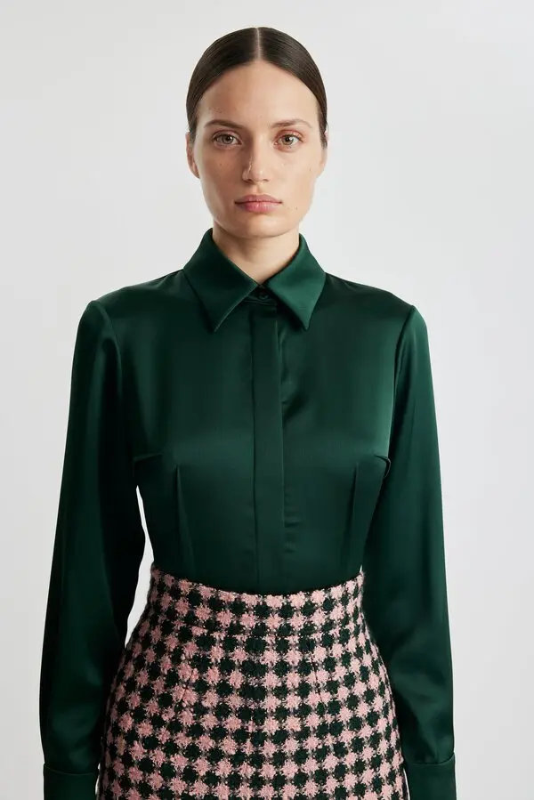 EMILIA WICKSTEAD Satin Shirt - Green