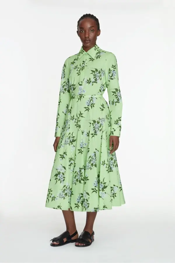 EMILIA WICKSTEAD Marione Printed Cotton Dress - Green