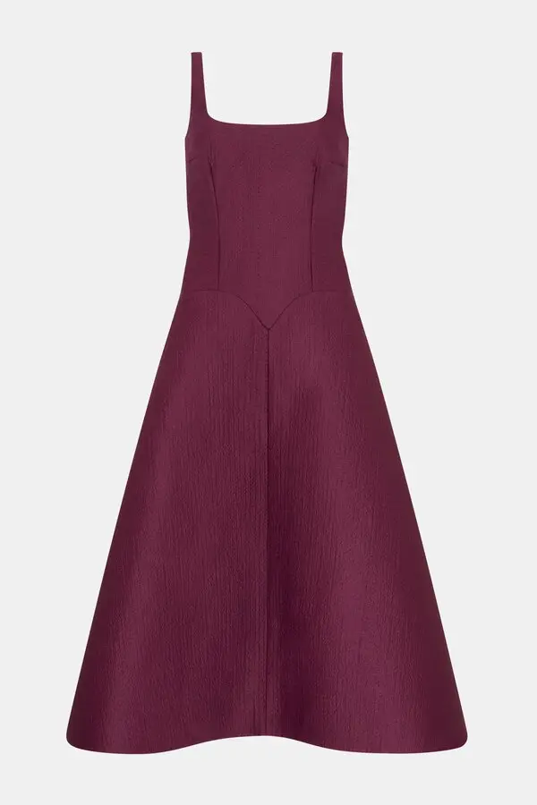 EMILIA WICKSTEAD Letisha Dress In Needle Punch Satin - Plum
