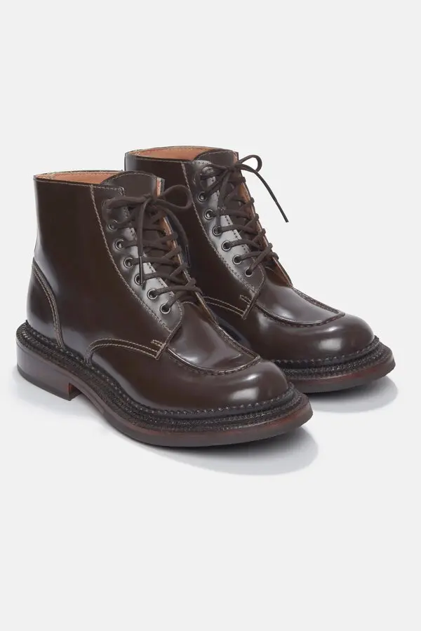 EMILIA WICKSTEAD Grenson X Valdine Shoe In Gloss Leather - Brown