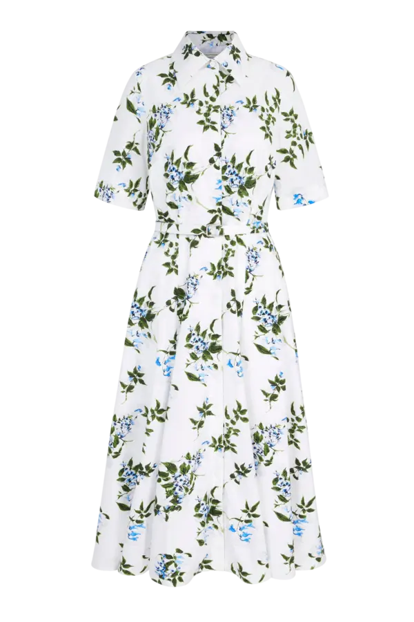 EMILIA WICKSTEAD Lilac Lillies & Cherry Print Organic Cotton Dress - White