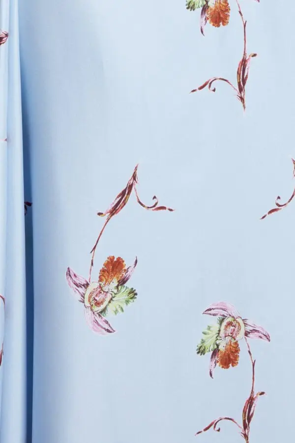 EMILIA WICKSTEAD Silk Twill Floral Print Maxi Dress