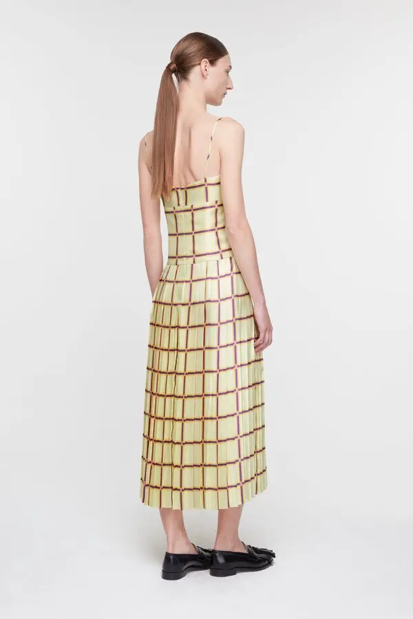 EMILIA WICKSTEAD Agata Dress In Purple Check Silk Twill