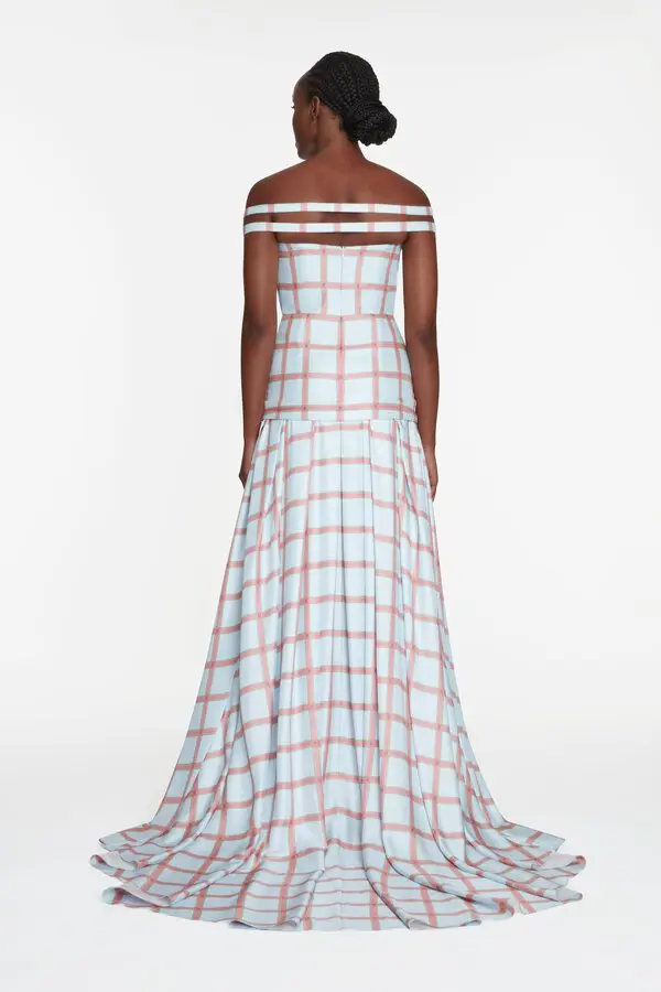 EMILIA WICKSTEAD Estella Dress In Pink Check Silk Twill