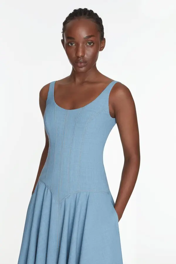 EMILIA WICKSTEAD Harmoni Melange Summer Wool Dress