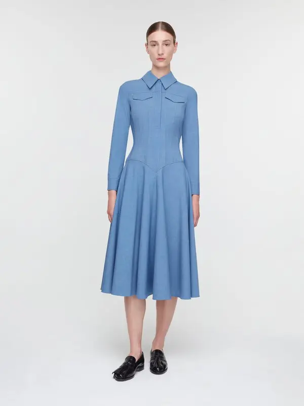 EMILIA WICKSTEAD Aspyn Dress In Melange Summer Wool