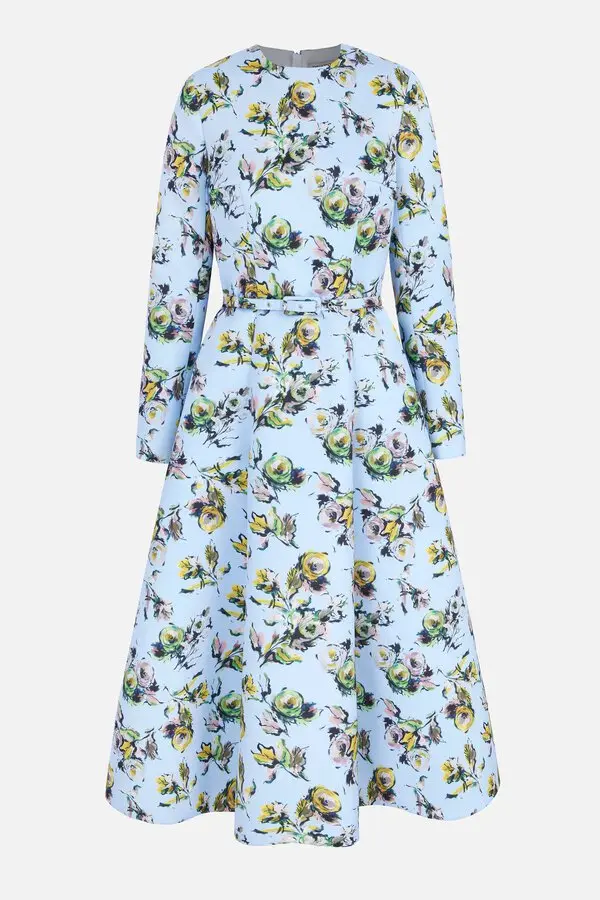 EMILIA WICKSTEAD Capucine Dress In & Green Floral Print Genzianella - Yellow