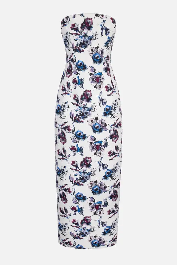 EMILIA WICKSTEAD Laelia Dress In Purple & Floral Print Genzianella - Blue