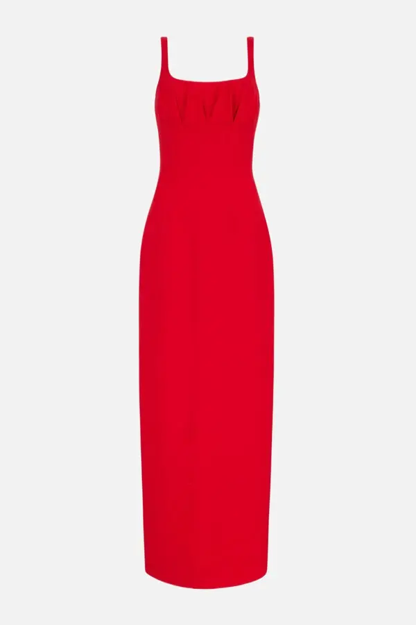 EMILIA WICKSTEAD Jianna Dress In Single Wool Crepe - Red