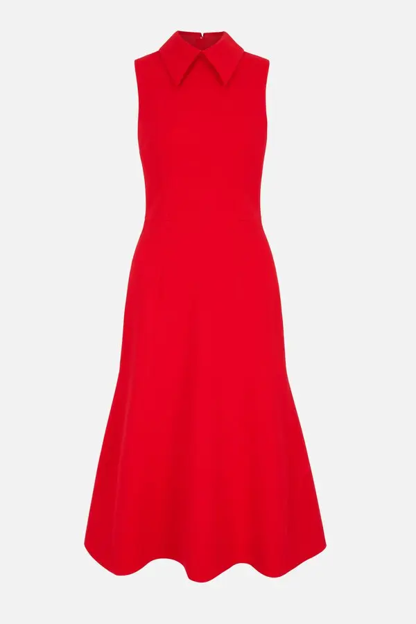 EMILIA WICKSTEAD Leontine Dress In Wool Crepe - Red