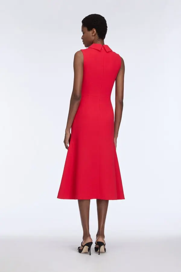 EMILIA WICKSTEAD Leontine Dress In Wool Crepe - Red