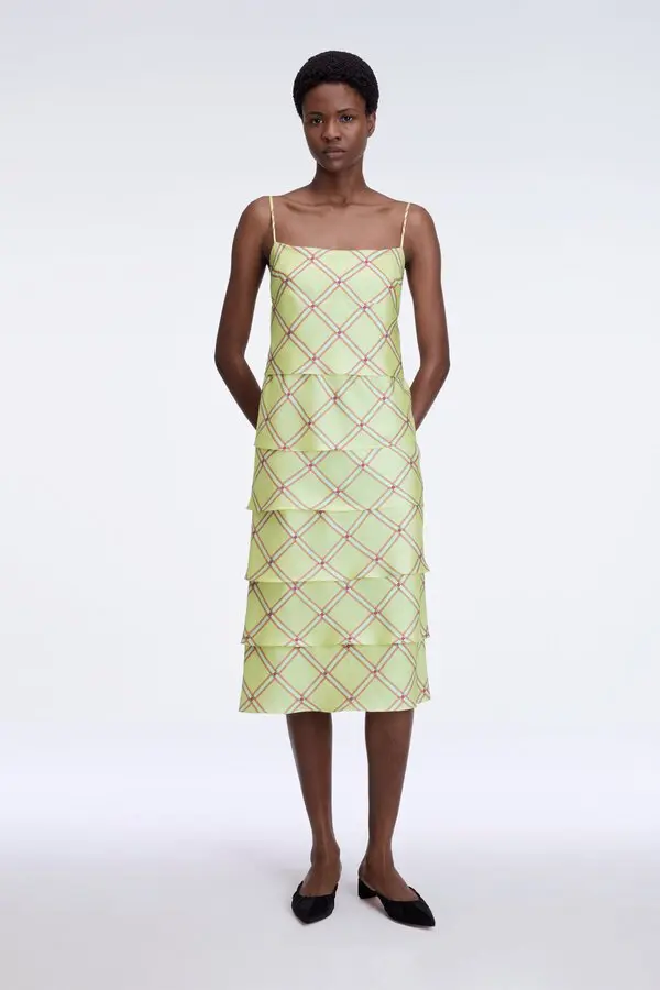 EMILIA WICKSTEAD Rania Dress In Checked Silk Twill