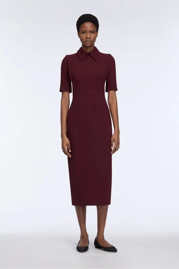 EMILIA WICKSTEAD Valletta Dress In Single Wool Crepe - Plum