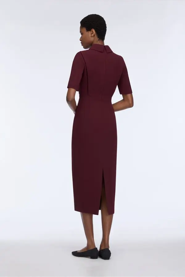 EMILIA WICKSTEAD Valletta Dress In Single Wool Crepe - Plum