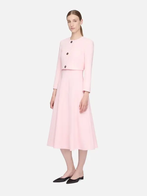 EMILIA WICKSTEAD Lizette Cropped Jacket In Light Wool Crepe