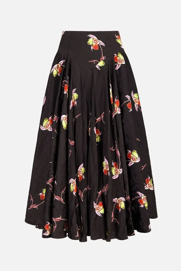 EMILIA WICKSTEAD Nera Skirt In Satin - Black