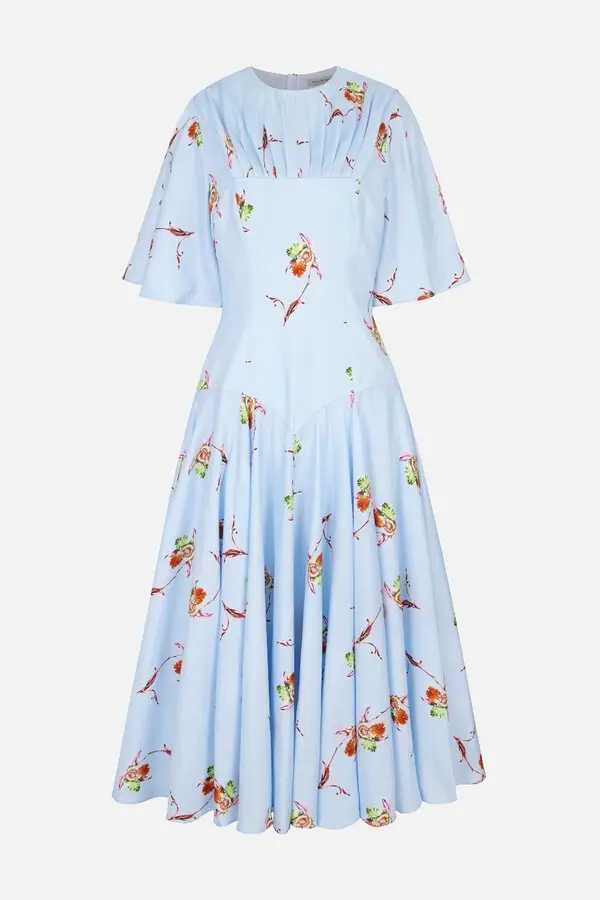 EMILIA WICKSTEAD Risabelle Dress In Lily Silk Twill - Blue
