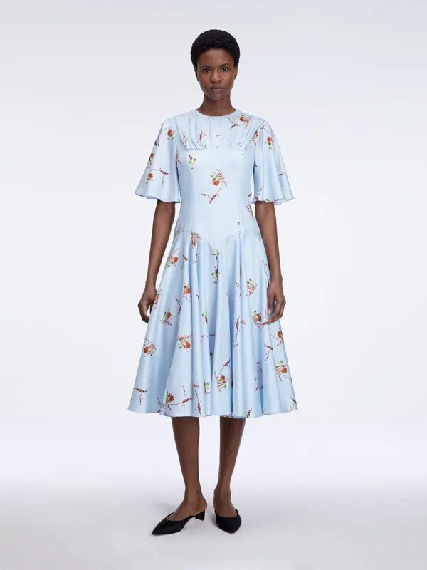 EMILIA WICKSTEAD Risabelle Dress In Lily Silk Twill